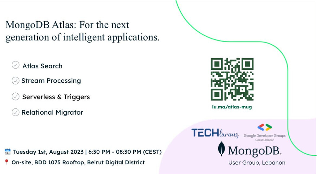Lebanon MUG: MongoDB Atlas, for the next generation of intelligent applications - User Groups ...