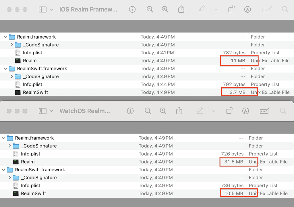 Why RealmSwift SDK for watchOS is taking 42 MB but for iOS it is just 14 MB? - Realm - MongoDB ...