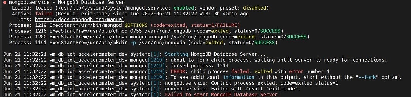 Forked process: 1314, ERROR: child process failed, exited with error number 1 - Ops and Admin ...