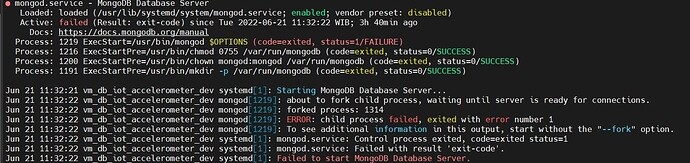 Forked process: 1314, ERROR: child process failed, exited with error number 1 - Ops and Admin ...