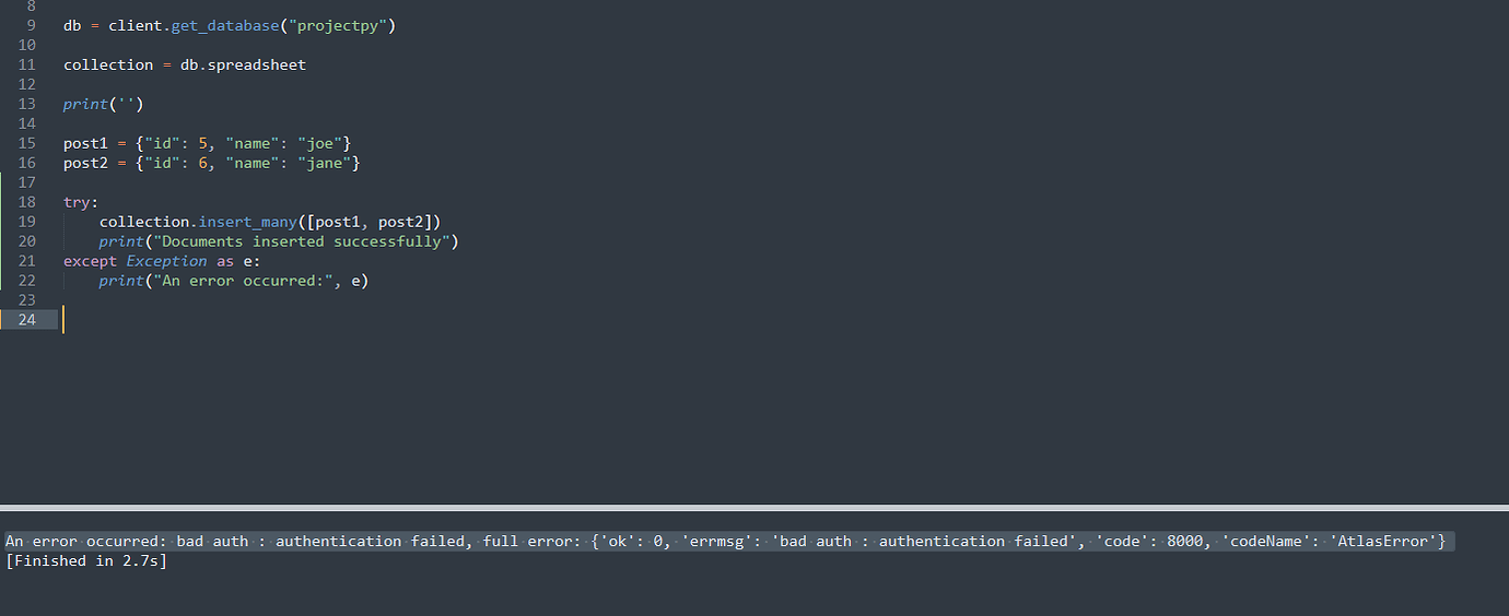 Authentication failed, can't seem to connect to MongoDB - MongoDB Atlas ... Authentication failed, can't seem to connect to MongoDB - MongoDB Atlas ...