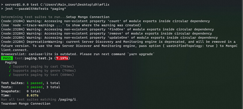 Ticket Paging Issue Tests Pass Mflix Status Page Error M220js Mongodb For Javascript
