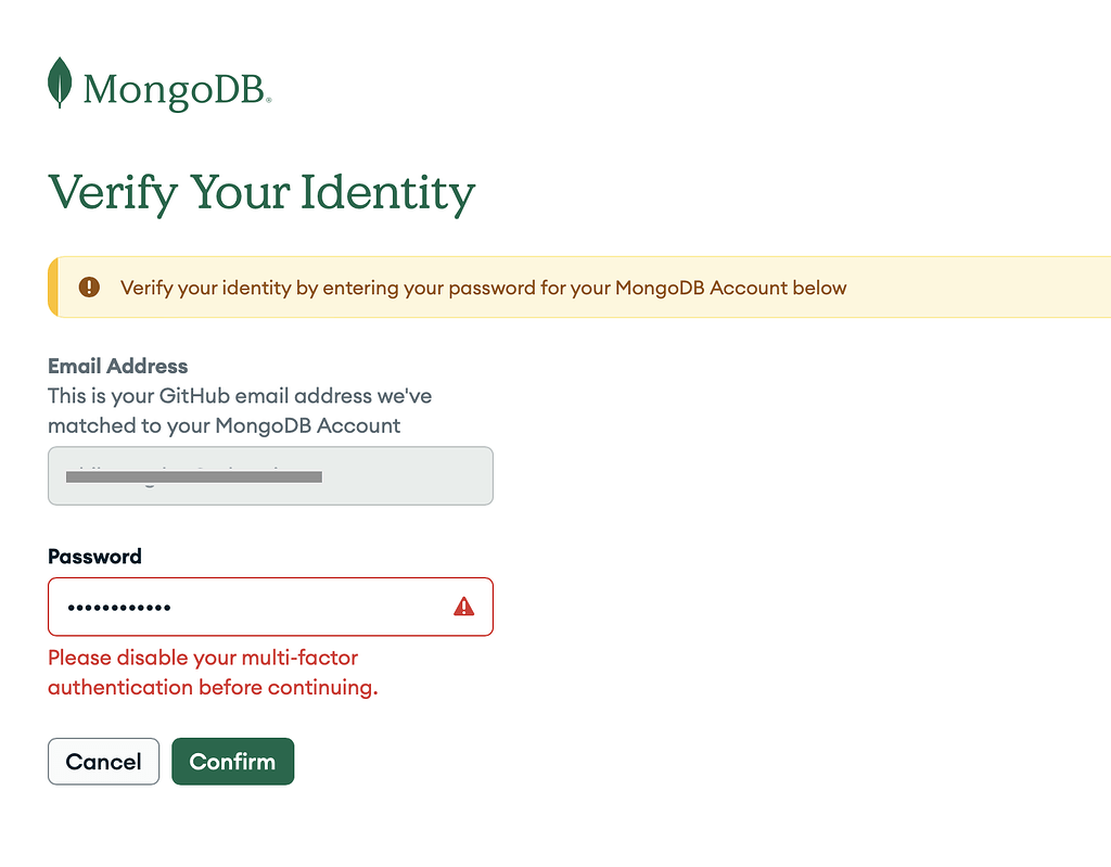Fail to link my MongoDB account with Github accunt - Certification ...