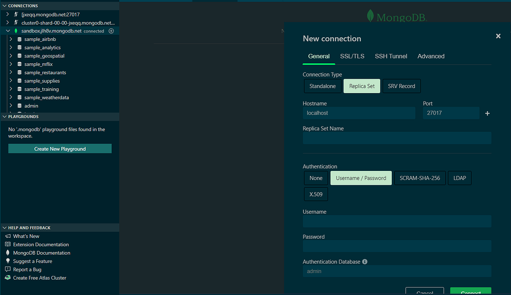 Vscode connection for mongo cloud - M121: The MongoDB Aggregation Framework - MongoDB Developer ...