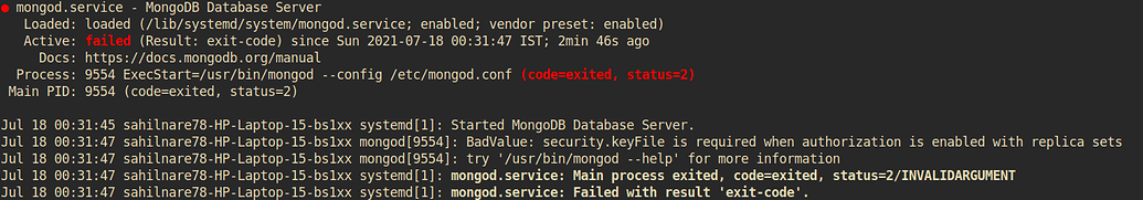 Mongodb Fails To Start After Adding Replication In Config Ops And Admin MongoDB Developer 