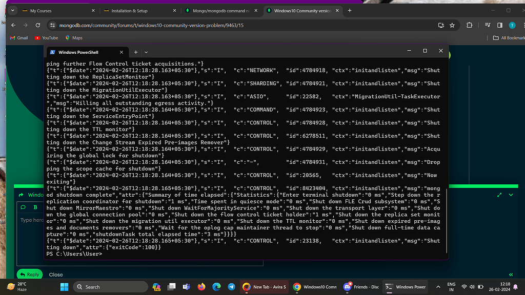 Windows10 Community version installation issue - Installation & Upgrades - MongoDB Developer ...
