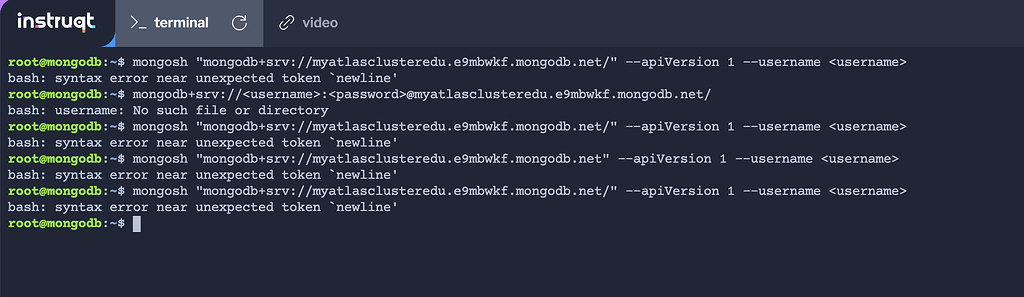 Can't connect to the environment anymore (Very Confusing!) - MongoDB University - MongoDB ...