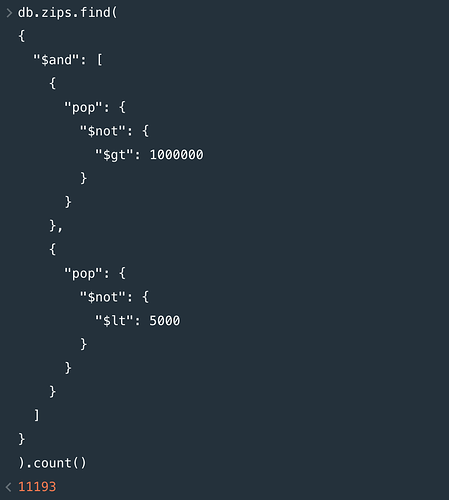 Chapter 4: Advanced CRUD Operations Lab 1: Logic Operators query - M001: MongoDB Basics ...
