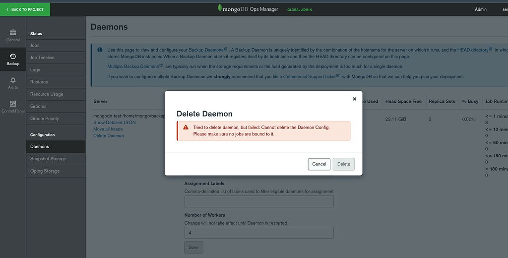 Ops Manager Cannot Delete The Daemon Config Enterprise Tools Mongodb Developer Community Forums