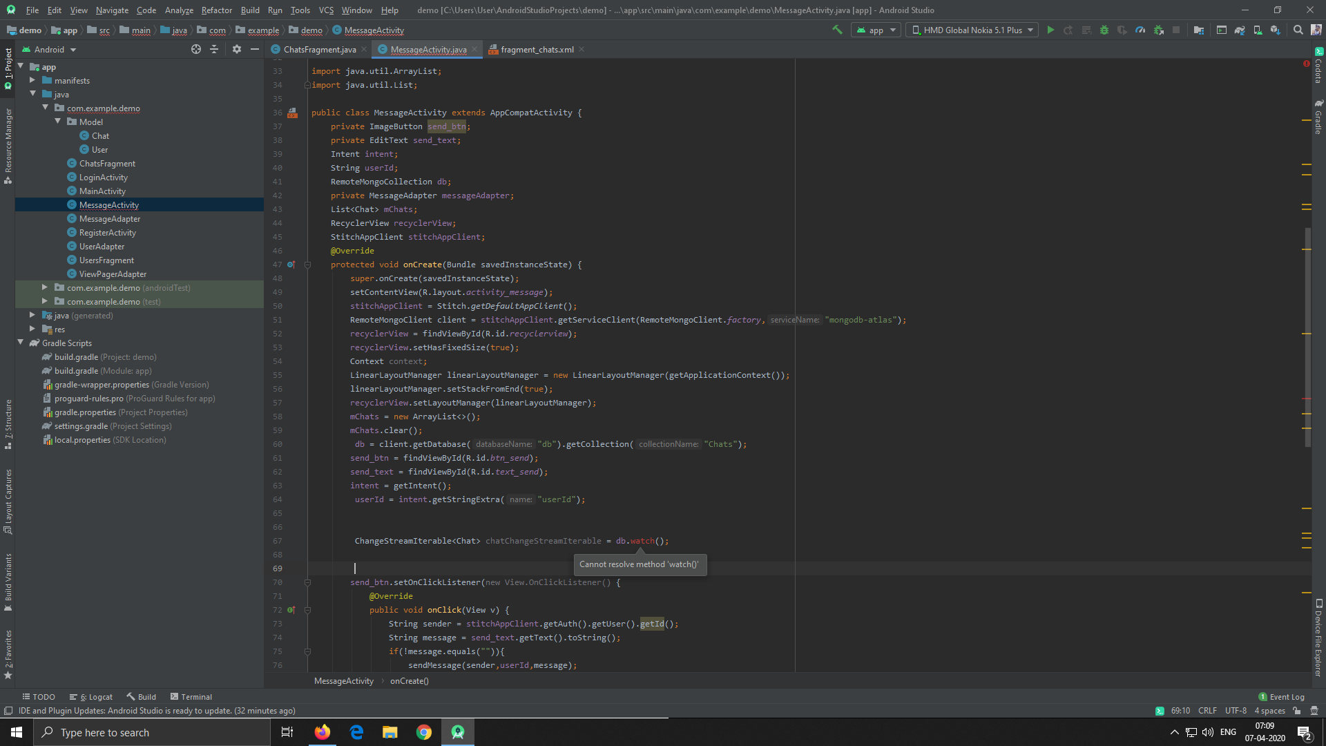 Cannot resolve watch() method in java - Drivers - MongoDB Developer Community Forums