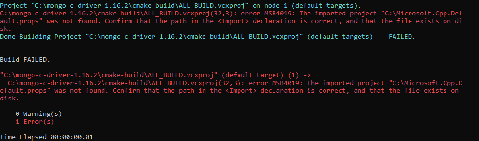 CMake error installing mongo-c-driver - Drivers - MongoDB Developer Community Forums