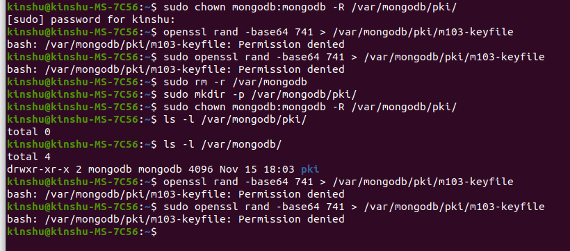 Having Problem Creating Open Ssl File Ops And Admin Mongodb