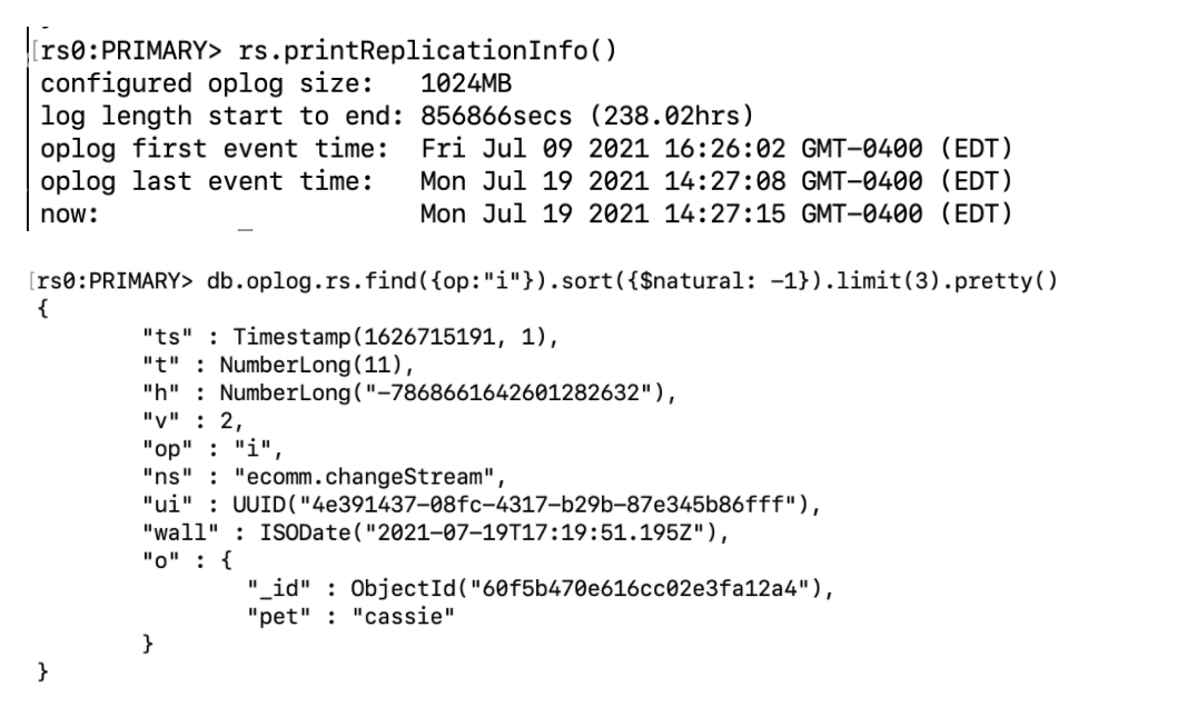 Change Stream 'StartAtOperationTime' Fails to Read Oplog - Working with Data - MongoDB Developer ...