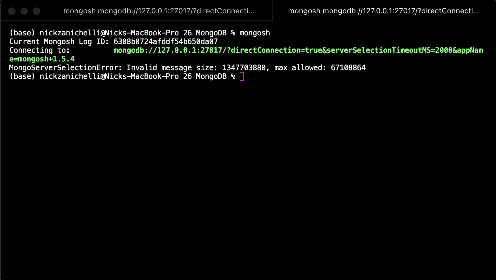Errors Mongosh And Mongod Config Usrlocaletcnf