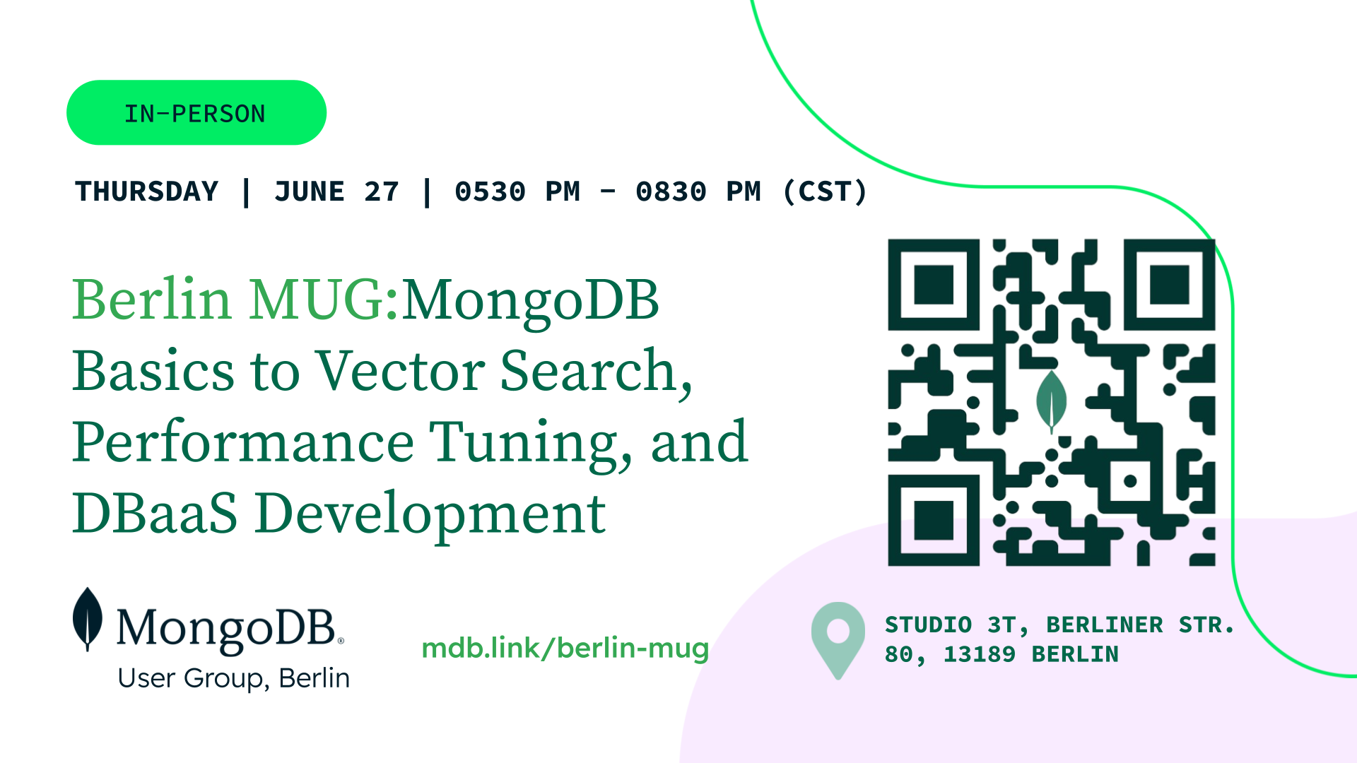 MUG Berlin: MongoDB Basics to Vector Search, Performance Tuning, Advanced Features, and DBaaS ...