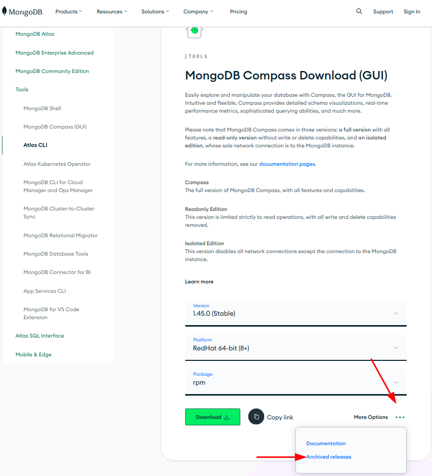 How to downgrade compass version - Developer Tools - MongoDB Developer Community Forums