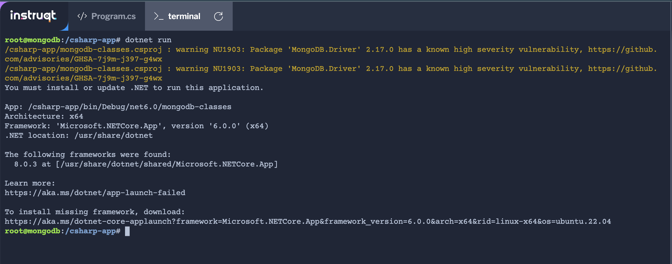 University Mongodb Crud Operations In C Some Labs Are Broken Mongodb University Mongodb
