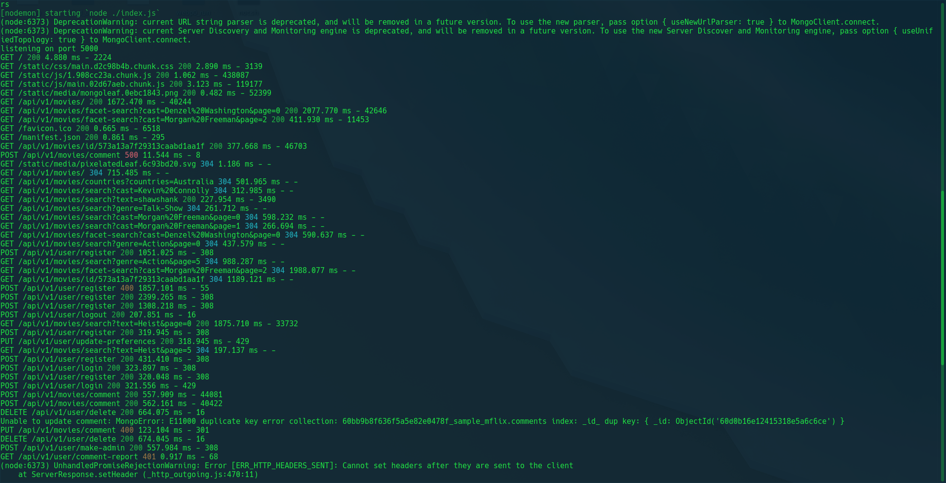 Ticket: AddComment not working in the UI (server error 500) - M220JS: MongoDB for Javascript ...