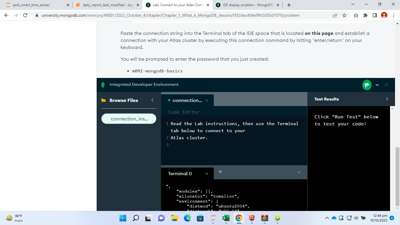Display Issues Of Ide M001 Mongodb Basics Mongodb Developer