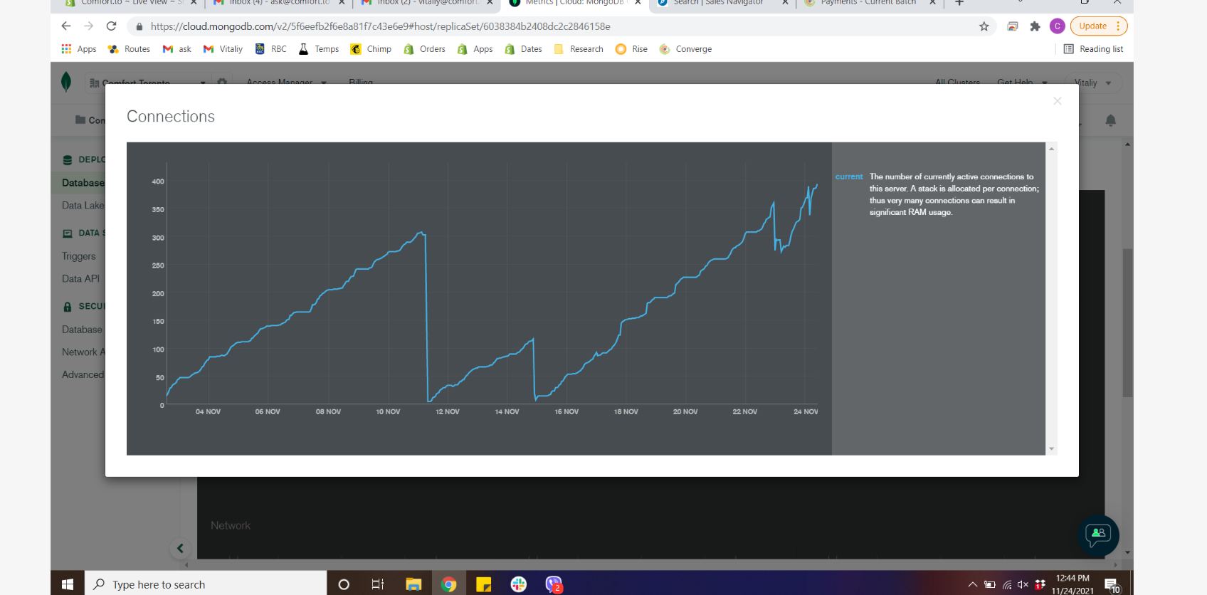 M0 cluster connection still raise although i closed connection after function completed ...