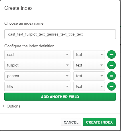 Ticket: Text and Subfield Search : make sure the text index exists! - M220JS: MongoDB for ...