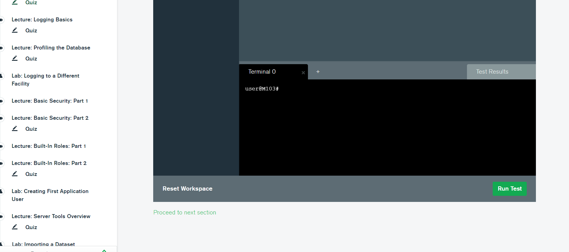 I Am Not Able To Type In The Browser Ide M103 Basic Cluster Administration Mongodb