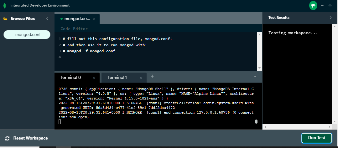 Trying To Run Test In Lab Configuration Ide Works Tests Dont M103 Basic Cluster