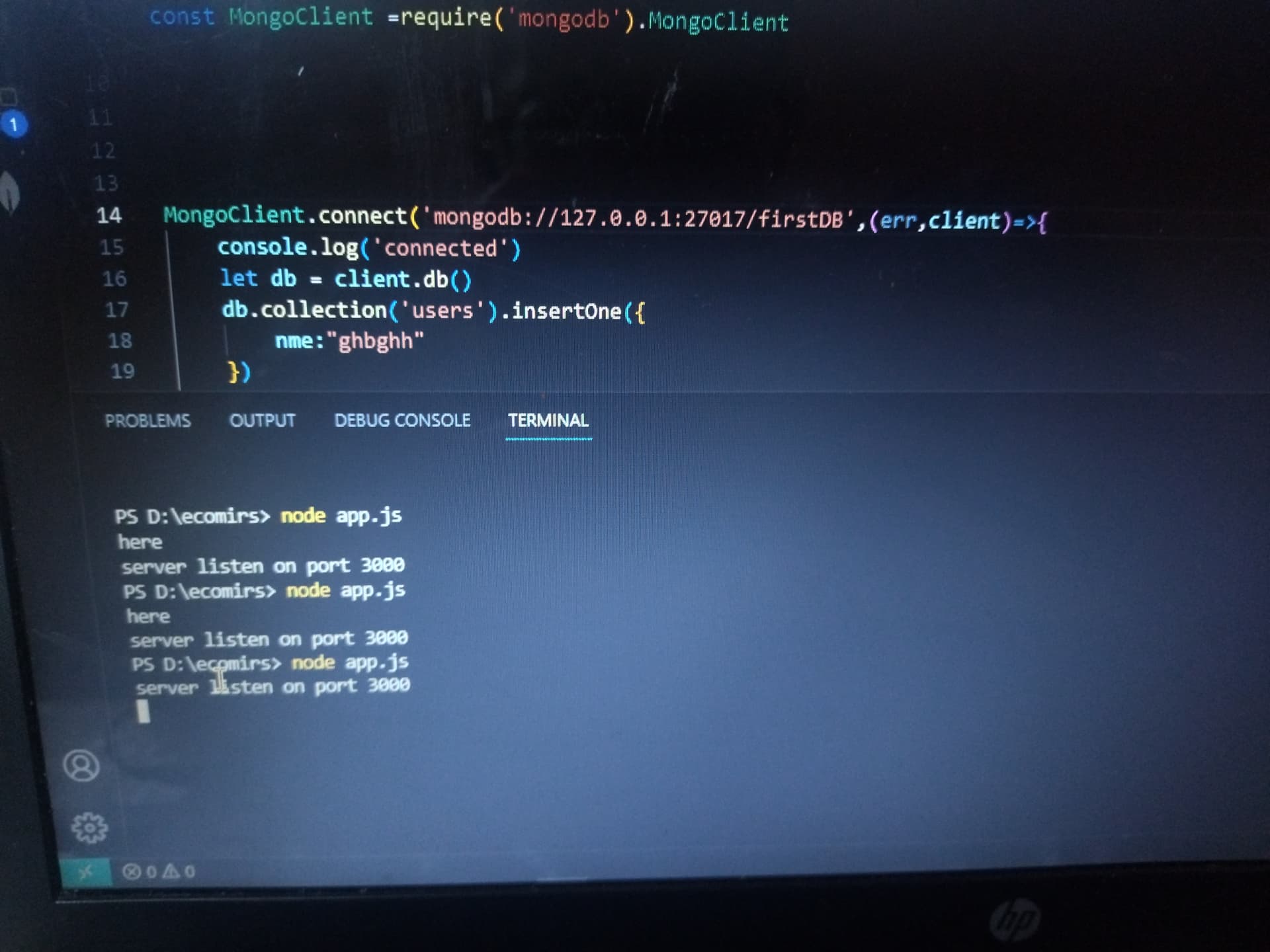 No errrir a pair's - Drivers - MongoDB Developer Community Forums