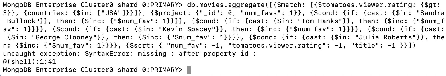 Problem solving Lab: Using Cursor-like Stages - M121: The MongoDB Aggregation Framework ...