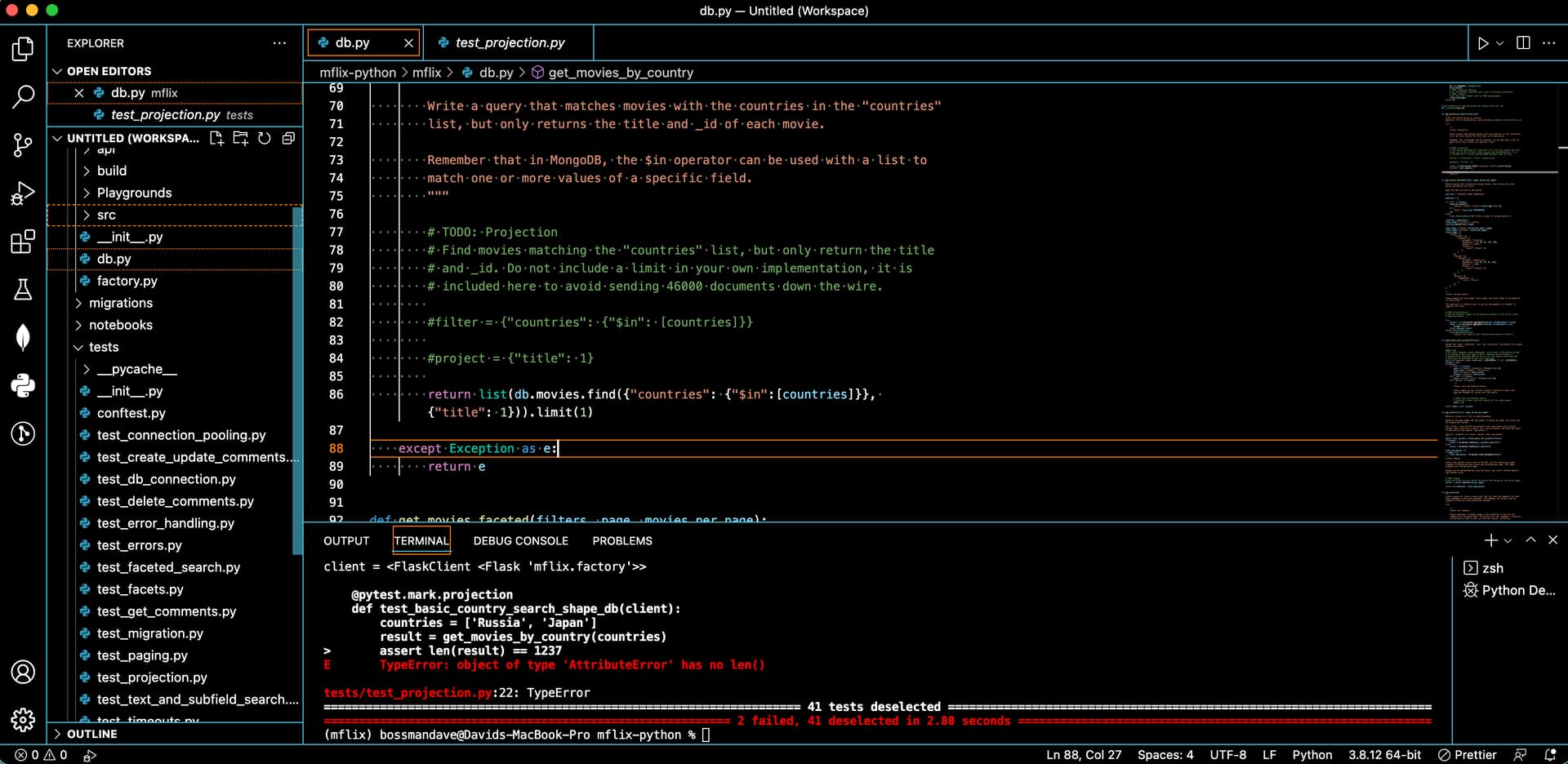 M220 Chapter 1 Driver Setup Ticket - M220P: MongoDB for Python Developers - MongoDB Developer ...