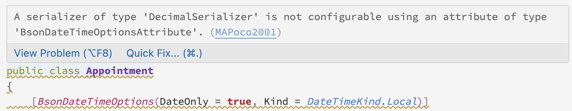 Rules and Message Content - C# Analyzer v1.5 - MongoDB Docs