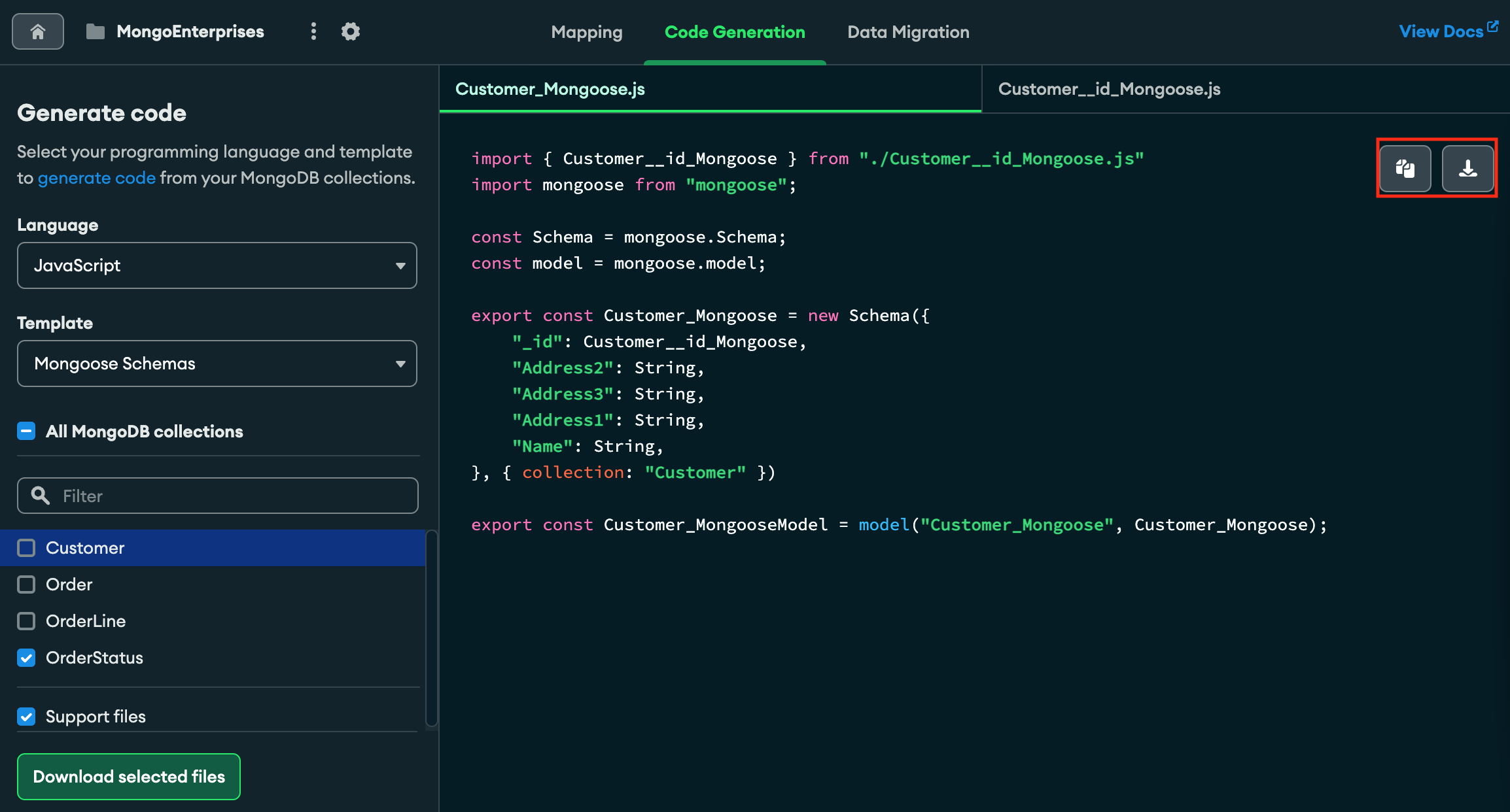 Download Single Code Files — Relational Migrator