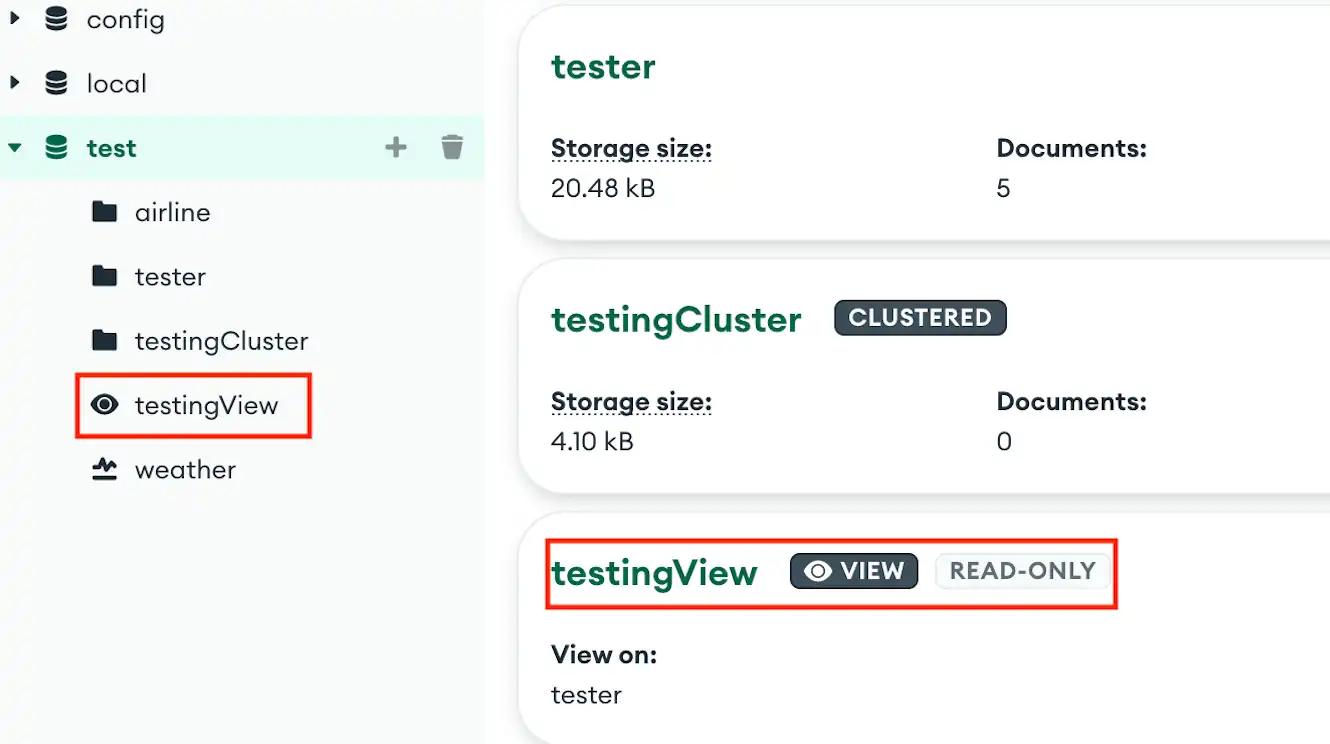 视图 - MongoDB Compass